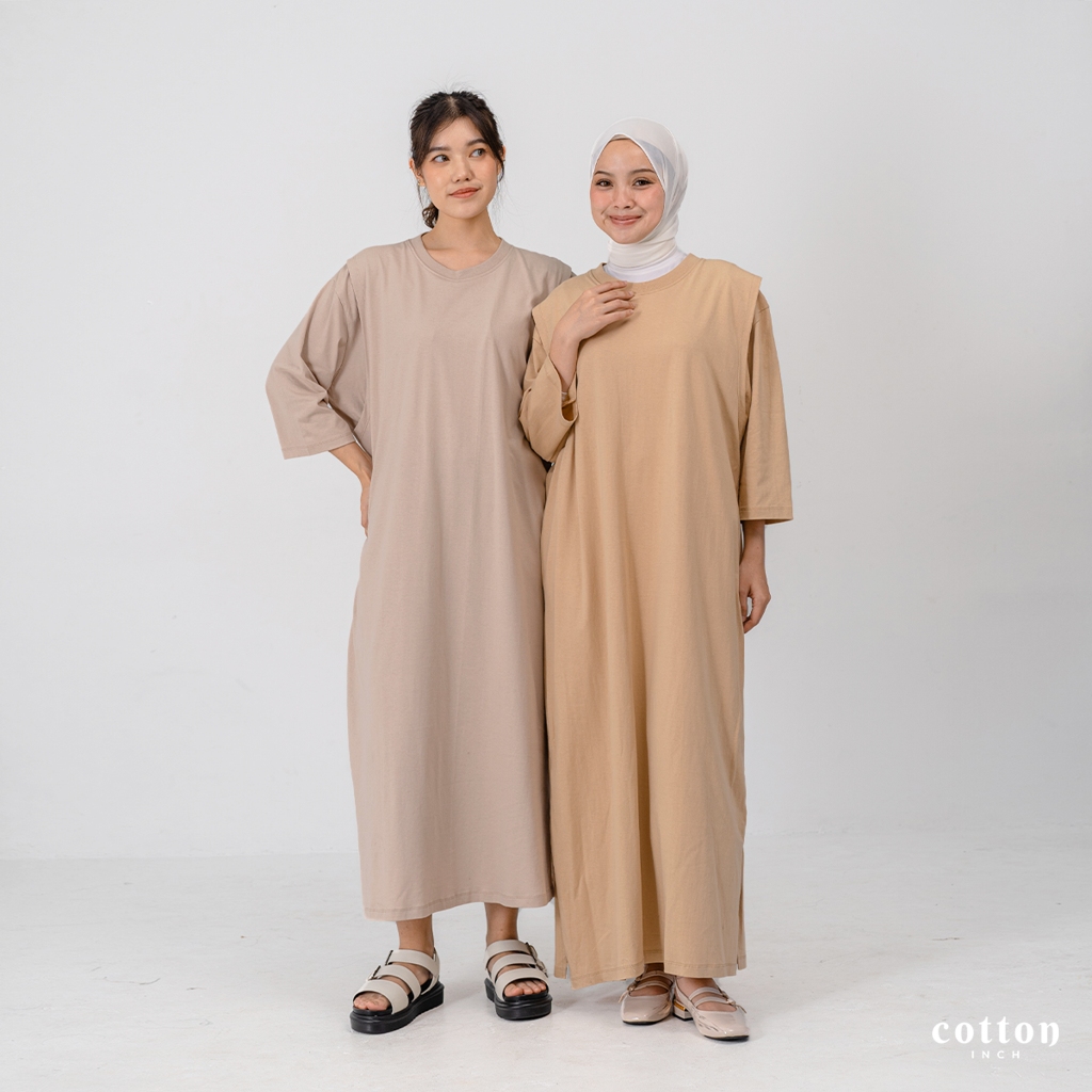 Jual Cotton Inch - Alesha Dress Busui Oblong Polos Oversize Airsm ...