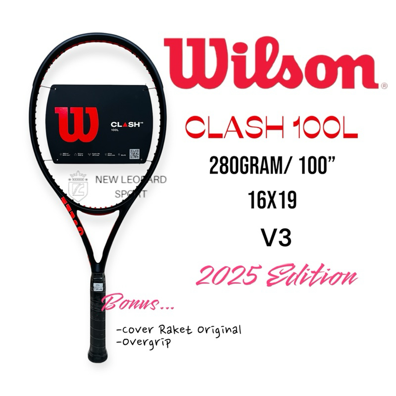 Jual Raket Tenis Wilson CLASH 100L 280gram V3 Edition 2025 / Tennis ...