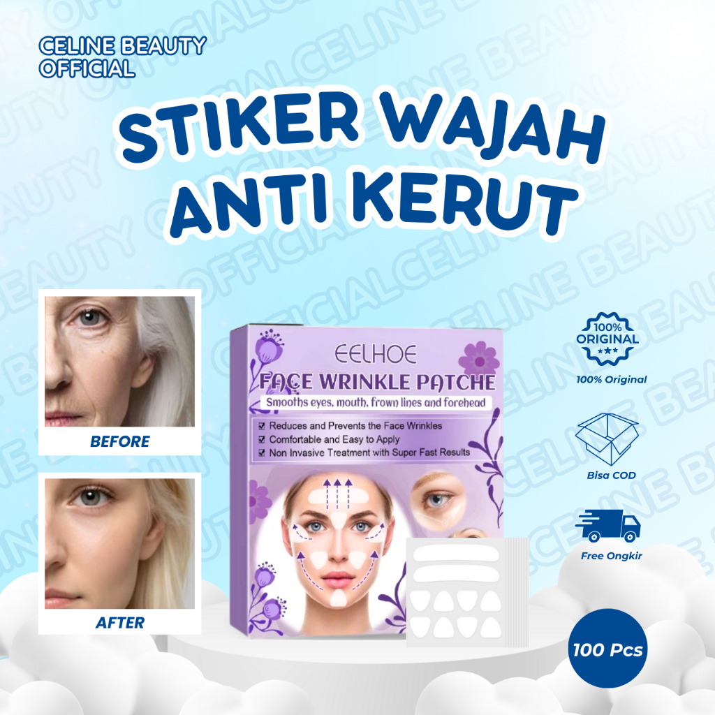 Jual EELHOE Face Wrinkle Patche 100pcs Facial Wrinkle Patch Fade Mouth ...