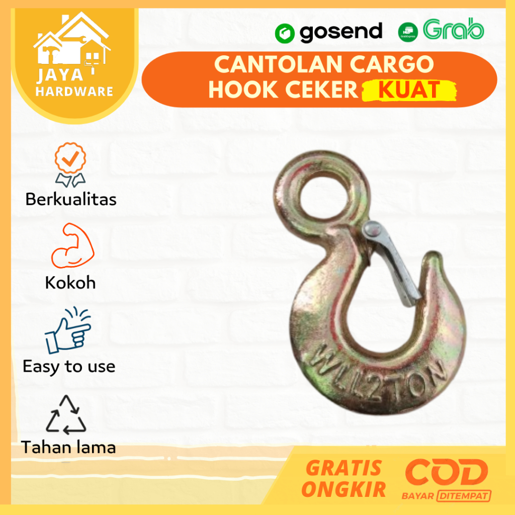 Jual Cargo Hook 0,5 T 1 T 2 T Eye Hook | Hook Cantolan Kartol Kerekan ...