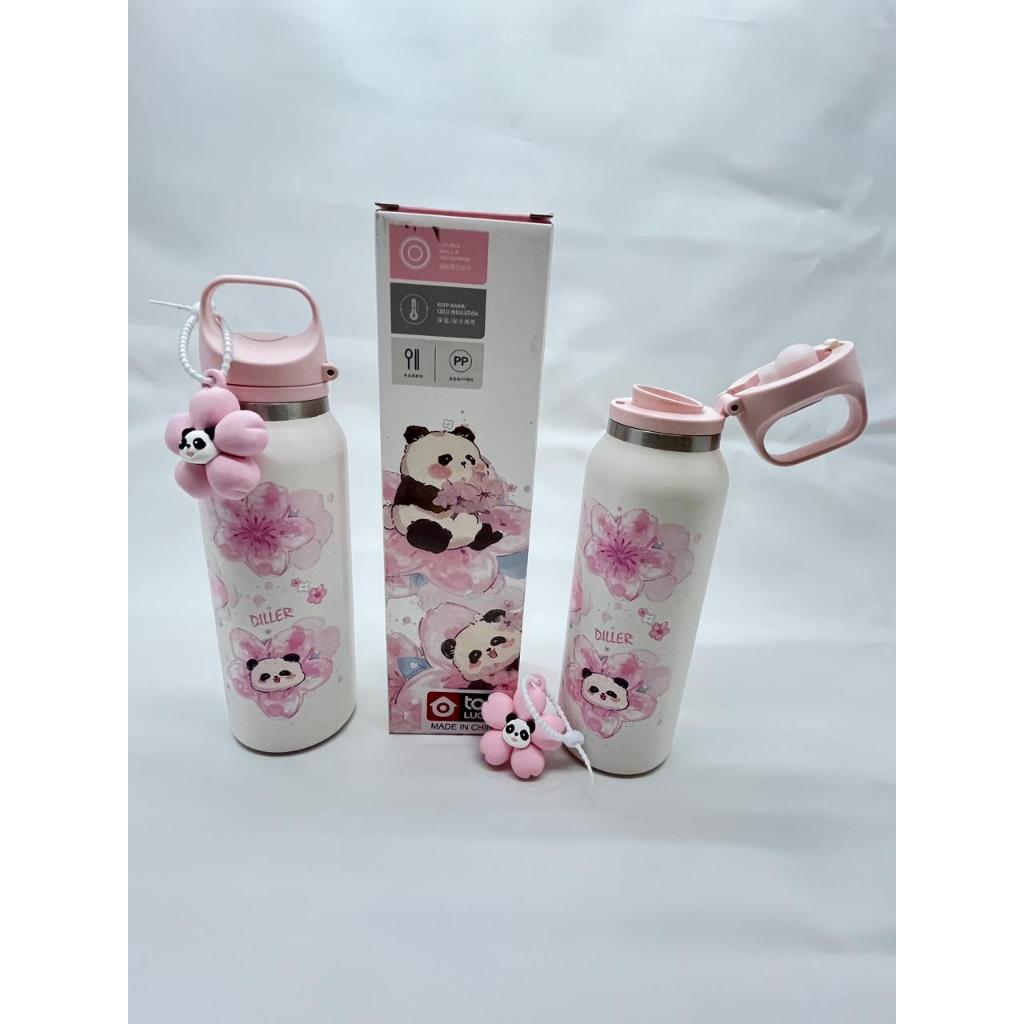 Jual BOTOL MINUM DILLER 600ML– Desain Panda Sakura dengan Aksesoris ...