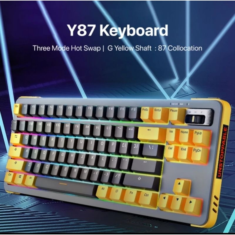 Jual Kiip Wireless Y87 Gateron Switch Mechanical Gaming Keyboard RGB | Shopee Indonesia