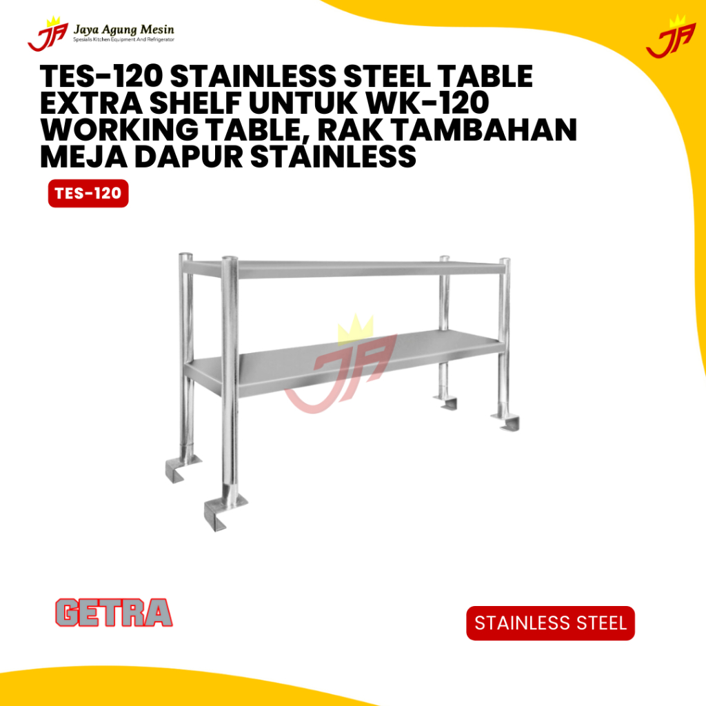 Jual GETRA Tes-120 Stainless Steel Table Extra Shelf untuk WK-120 ...