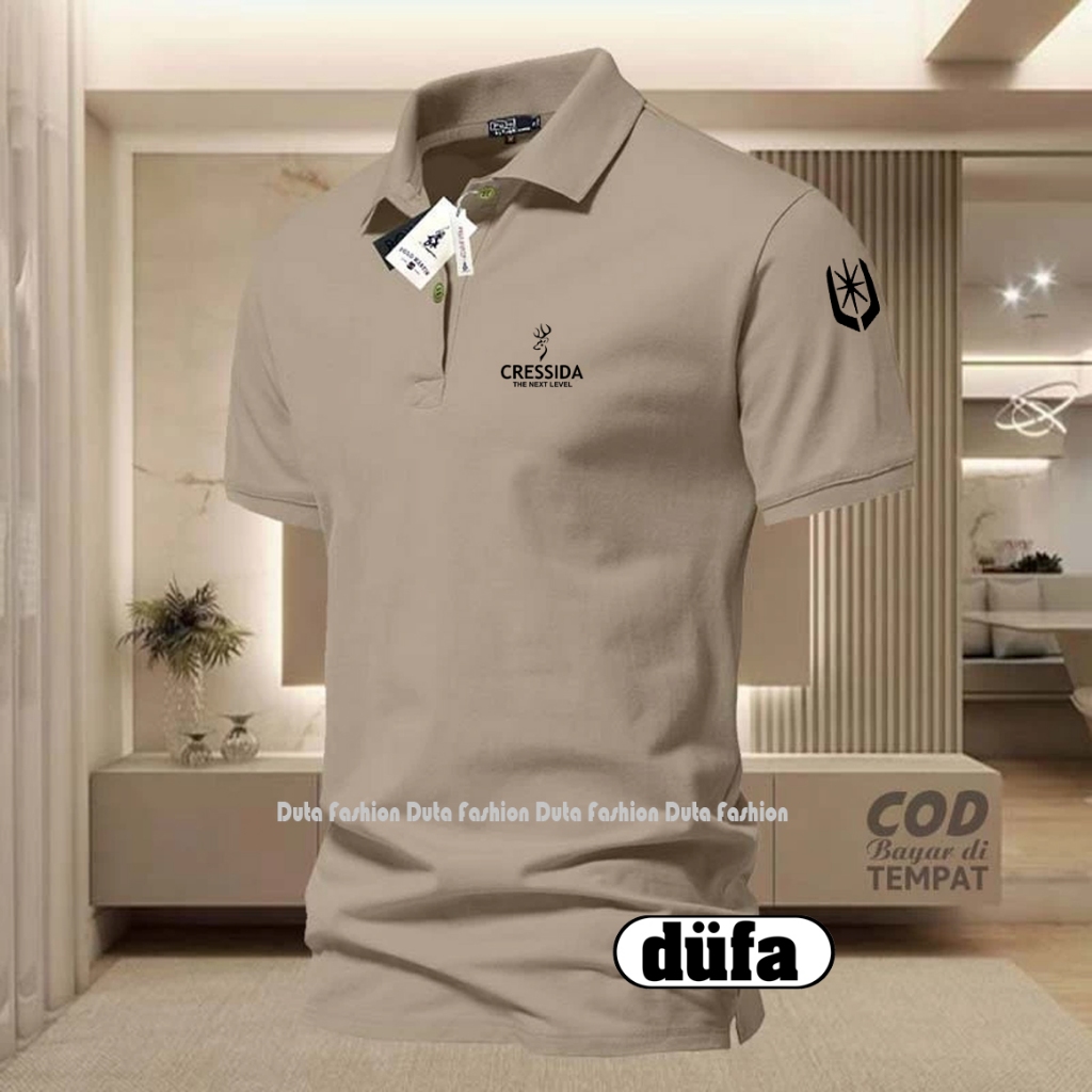 Jual COD T-shrit POLO Kerah Cressida + Lengan Text Hitam Kaos Kerah Dewasa Shirt / Kaos Wangki ...