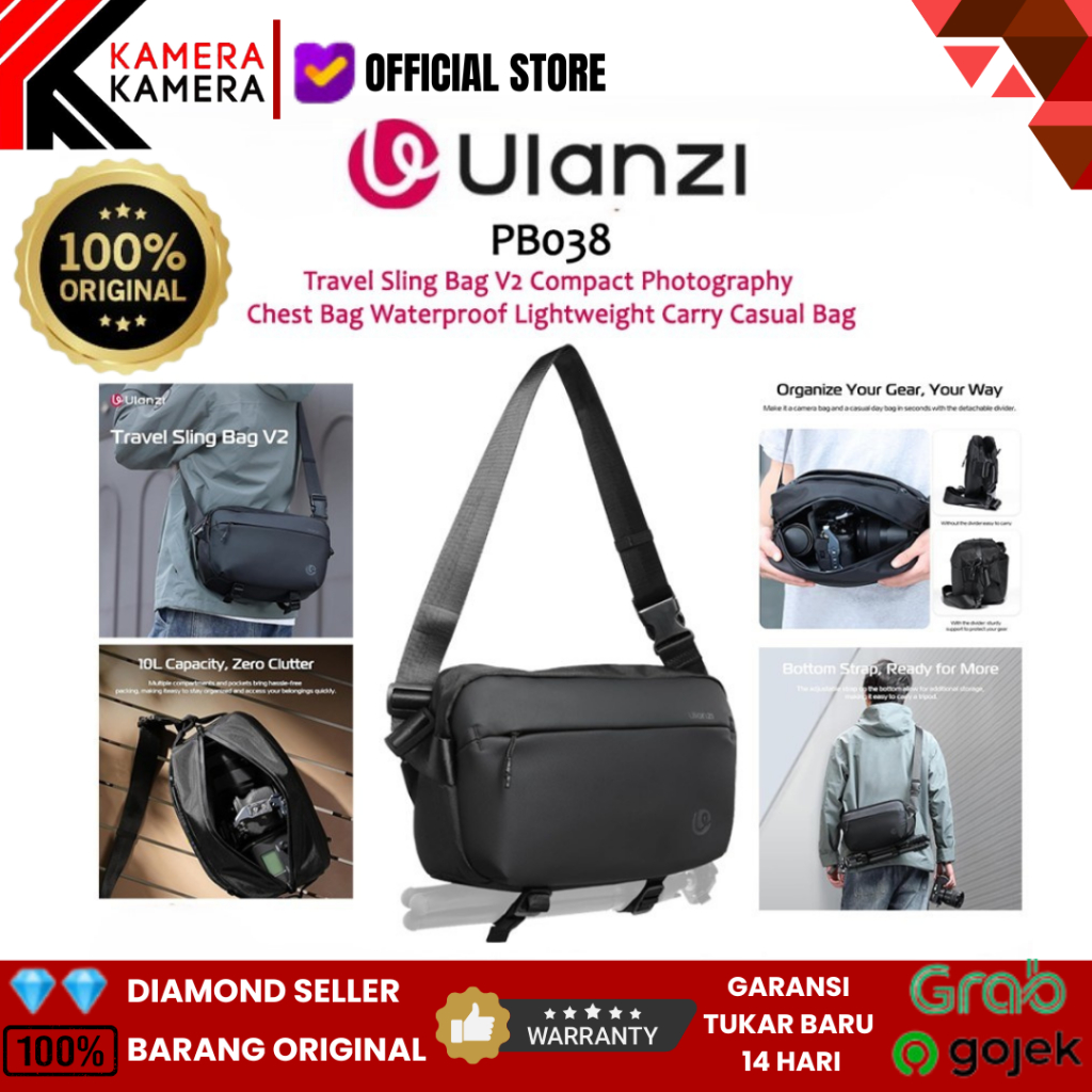 Jual Ulanzi PB038 Compact Travel Sling Bag V2 Chest Bag Waterproof Carry Casual Bag | Shopee ...