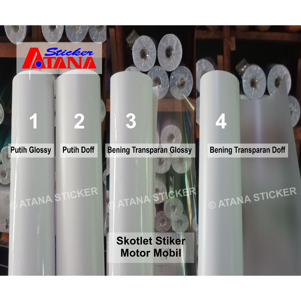 Jual Skotlet Putih Glossy Doff Transparan Stiker White Hybrid Bening Tembus Pandang Clear ...