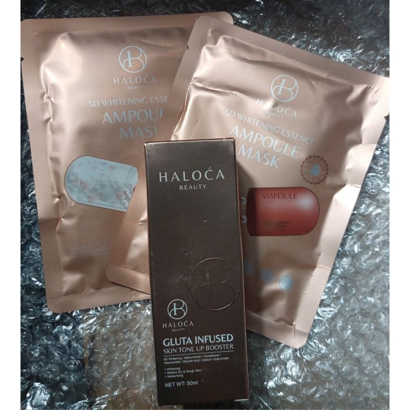 Jual (1 serum formula lama +free mask ampoule)Haloca Glutau Infused ...