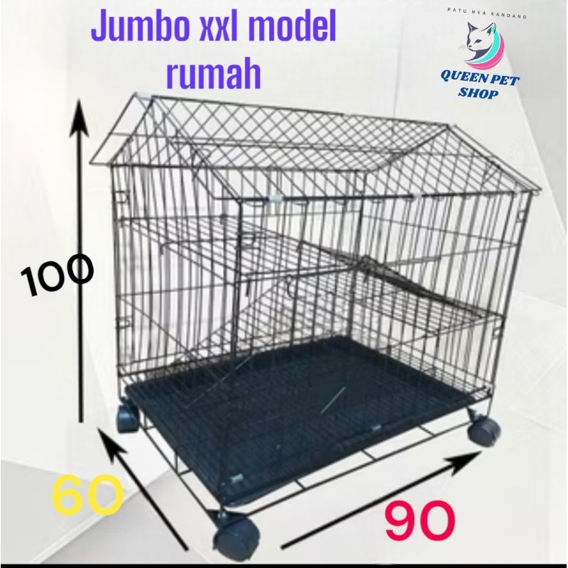 Jual andang Kucing 2 Tingkat Atap Rumah Musang Hamster Kelinci Tupai ...