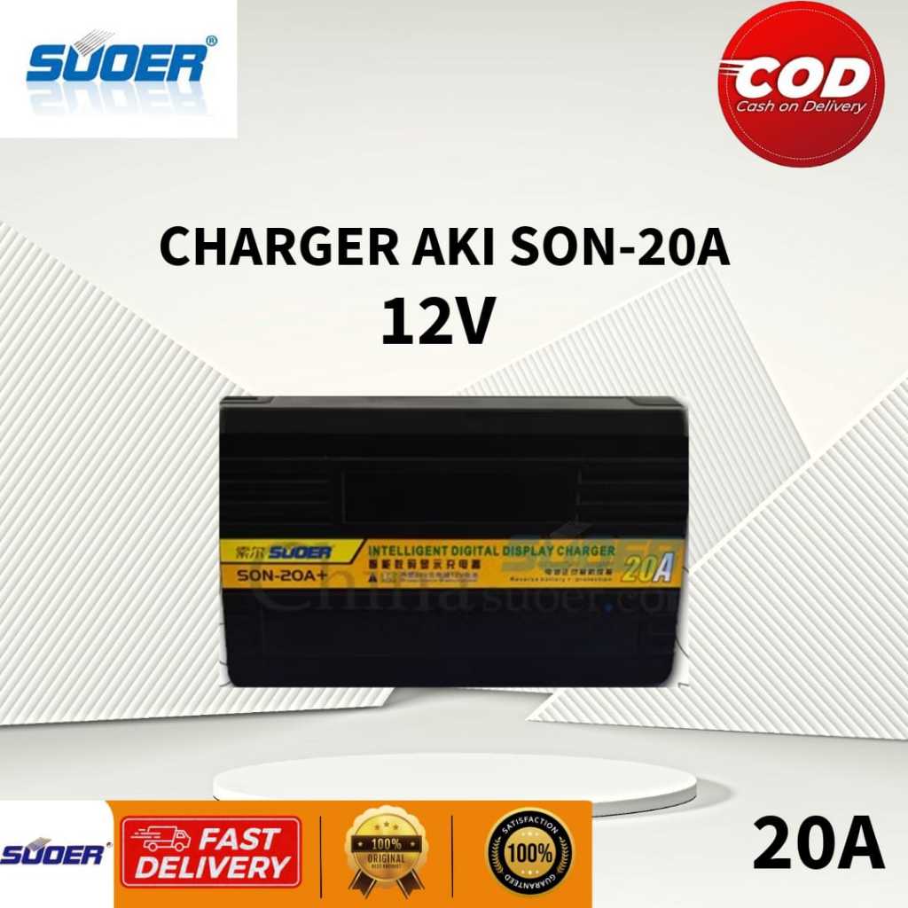 Jual SUOER CHARGER AKI 12V SON-20A (BODY PLASTIK) | Shopee Indonesia