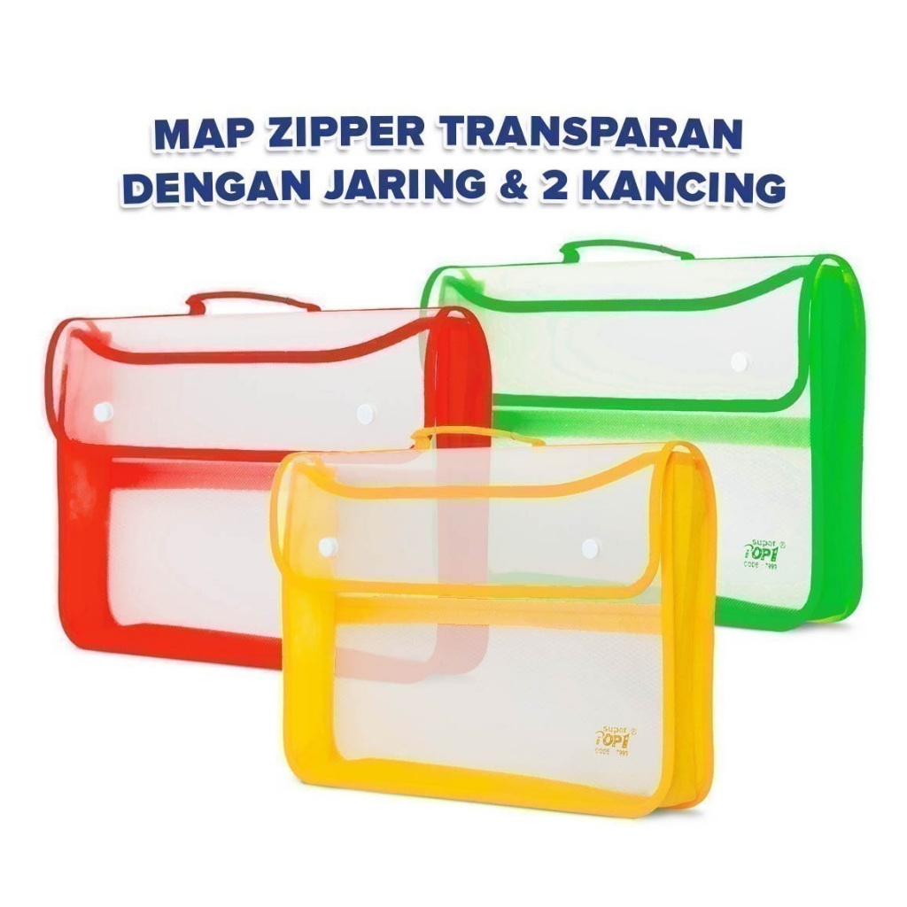 Jual Map Zipper - Map Kancing Plastik Dengan Jaring Kantong - Harga per ...