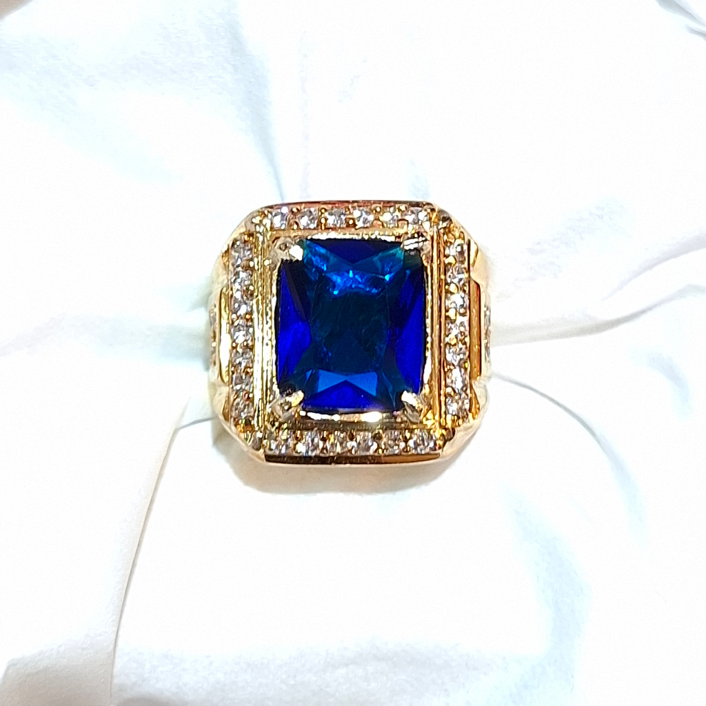 Jual Cincin Batu Permata Blue King Sapphire Kotak Super Elegant dan ...