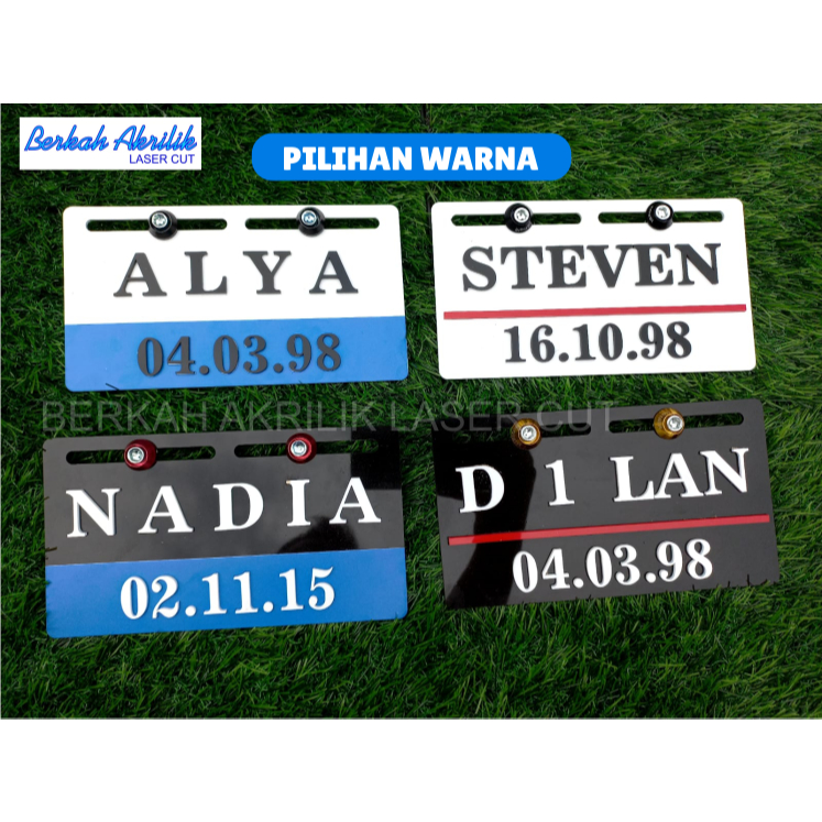 Jual Plat Nomor Sepeda Listrik Custom Nama Akrilik Timbul Variasi ...