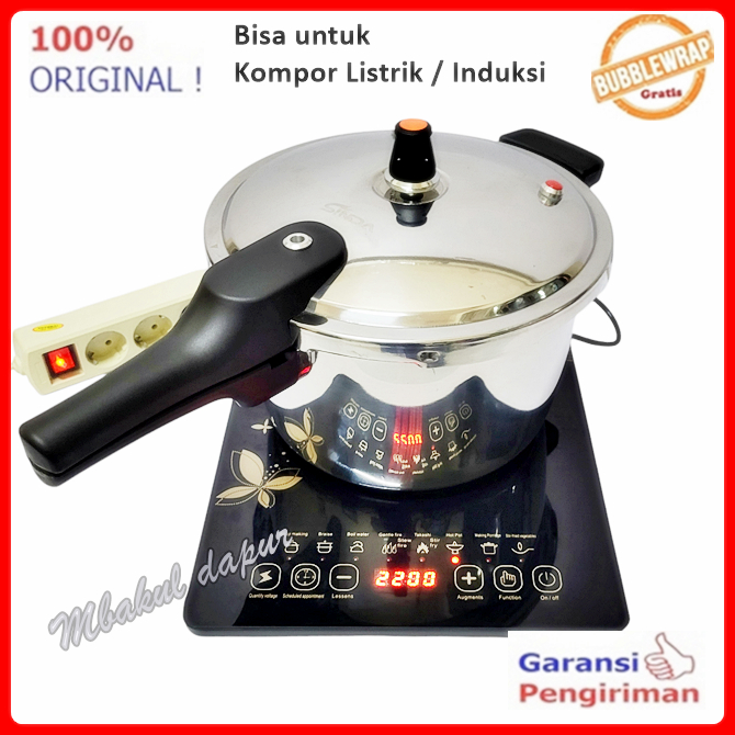 Jual Panci presto Presto Pressure cooker Steamer stainless full bisa kompor induksi 24 cm 8 ...