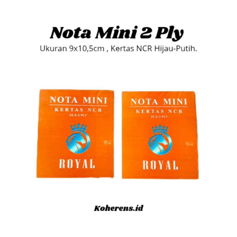 Jual Buku Nota Mini Royal / Nota Mini Rangkap 2 / Nota Kontan 2Ply Mini ...