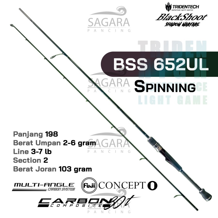 Jual Joran Tridentech Black Shoot Joran UL Joran Casting Joran Ultra Light - 692ML 6-12Lb SP ...