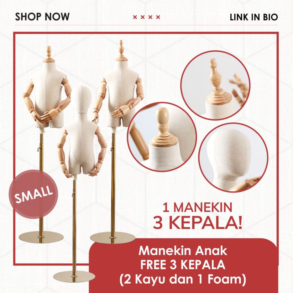 Jual Manekin Anak Setengah Badan Triple A Display Patung Foam Anak FREE ...