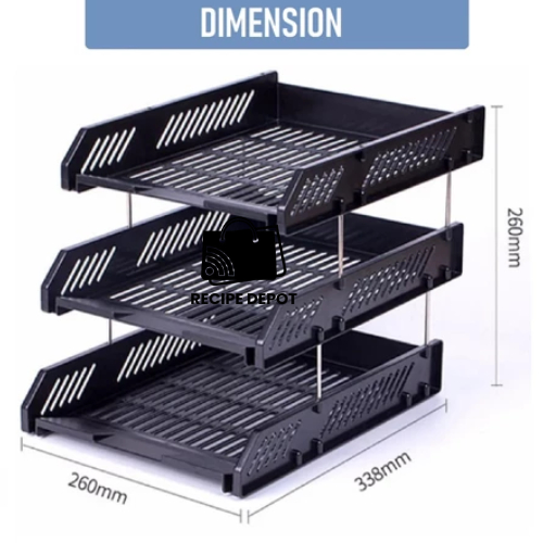 Jual Rak Rack Box File Susun 3 Tingkat Storage Organizer Kertas Buku ...