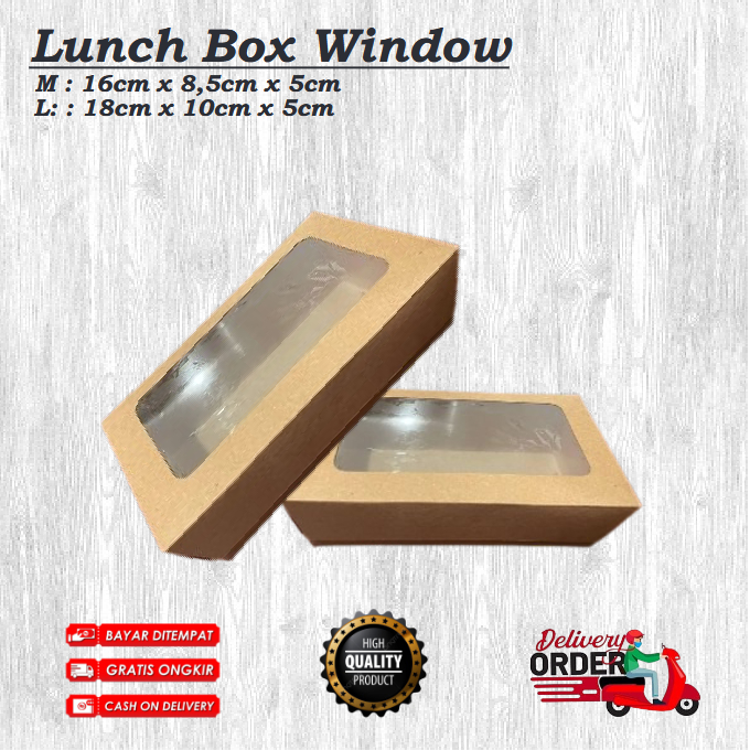 Jual GUDANG LAKBAN Lunch Box Window M & L | Shopee Indonesia