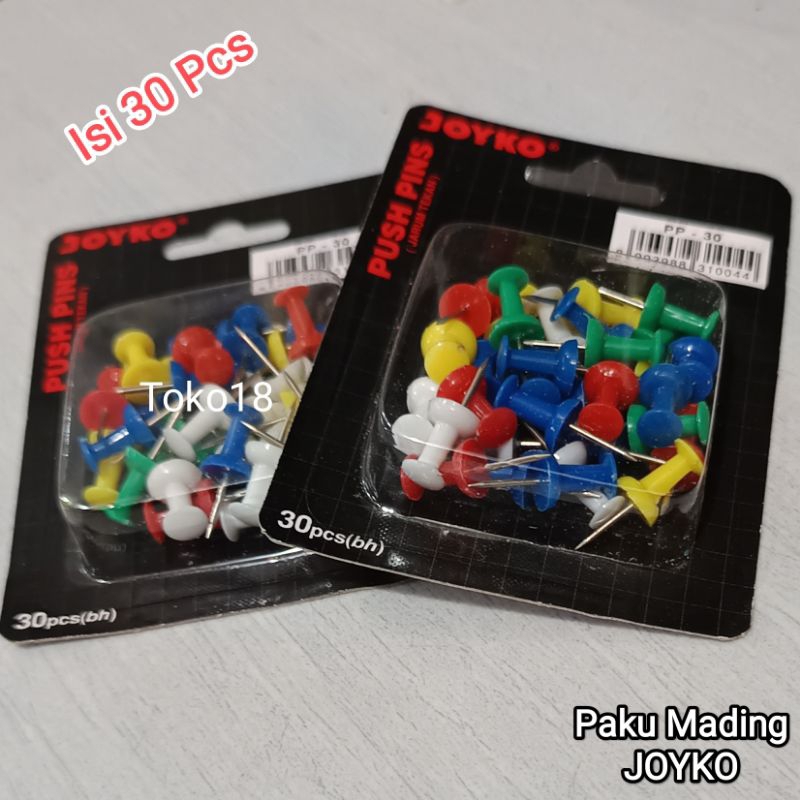 Jual 1 Pack Push Pin Joyko Dan Benefit(Isi 30 Pcs) / Paku Mading ...
