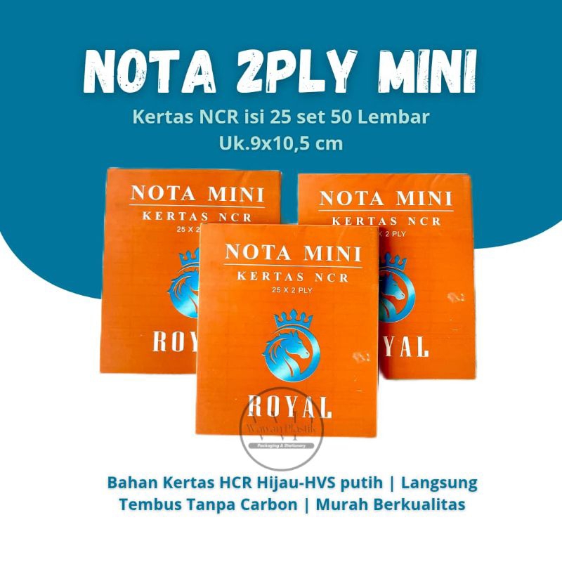 Jual (10 Buku) Nota Mini 2 Ply NCR Nota Loundry Nota Olshop Ukuran ...