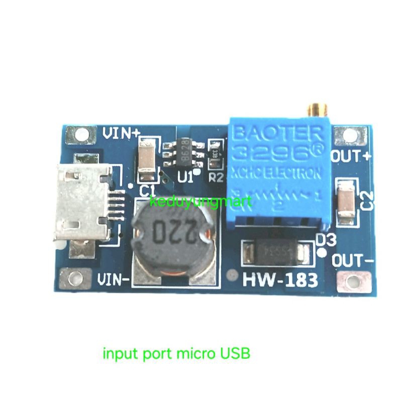 Jual penaik tegangan DC step up DC MT3608 modul input micro USB port ...