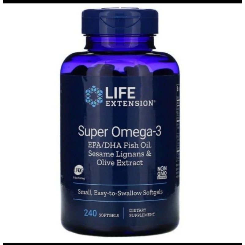 Jual life extension super omega 3 EPA & DHA fish Oil 240 sofgels | Shopee Indonesia