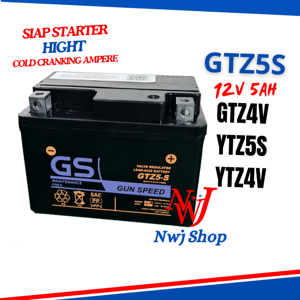 Jual AKI KERING MOTOR GTZ5S GTZ4V MTZ5S YTZ5S YTZ4V GS Y MF | Shopee ...