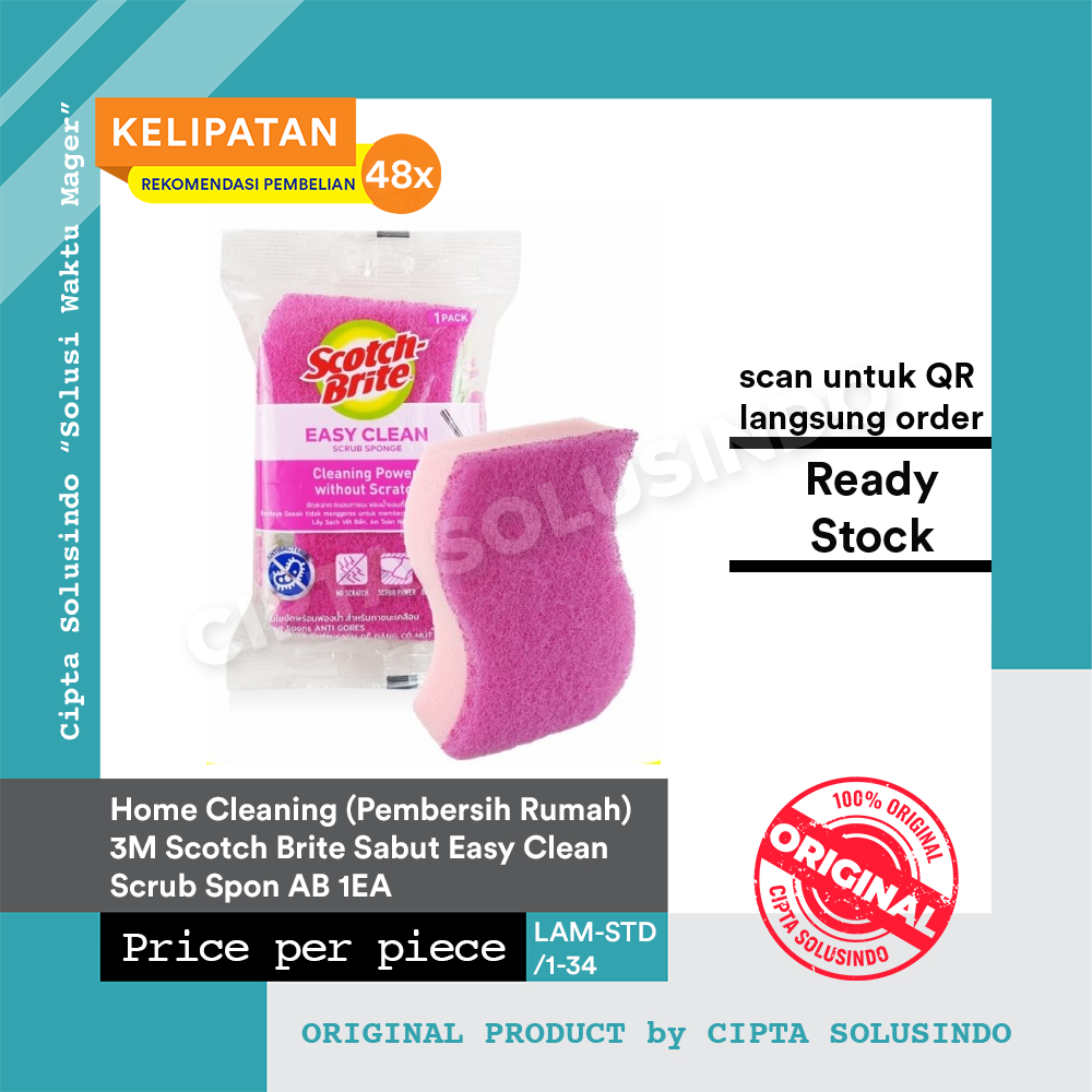 Jual Home Cleaning ( Pembersih Rumah ) 3M Scotch Brite Easy Clean Scrub ...