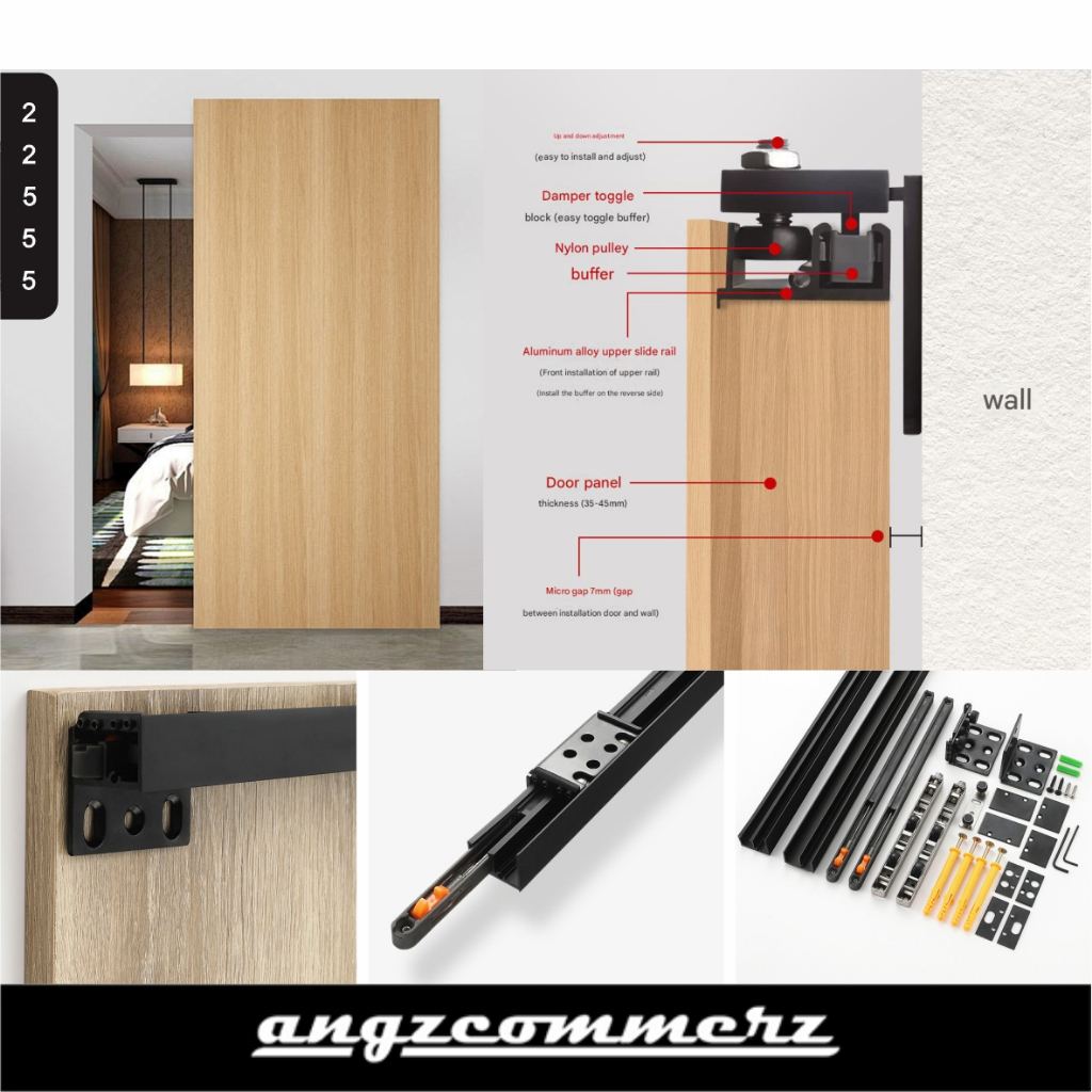 Jual Rel Pintu Ghost Sliding Door Track Hardware 1.2m 1 Set Aluminium ...