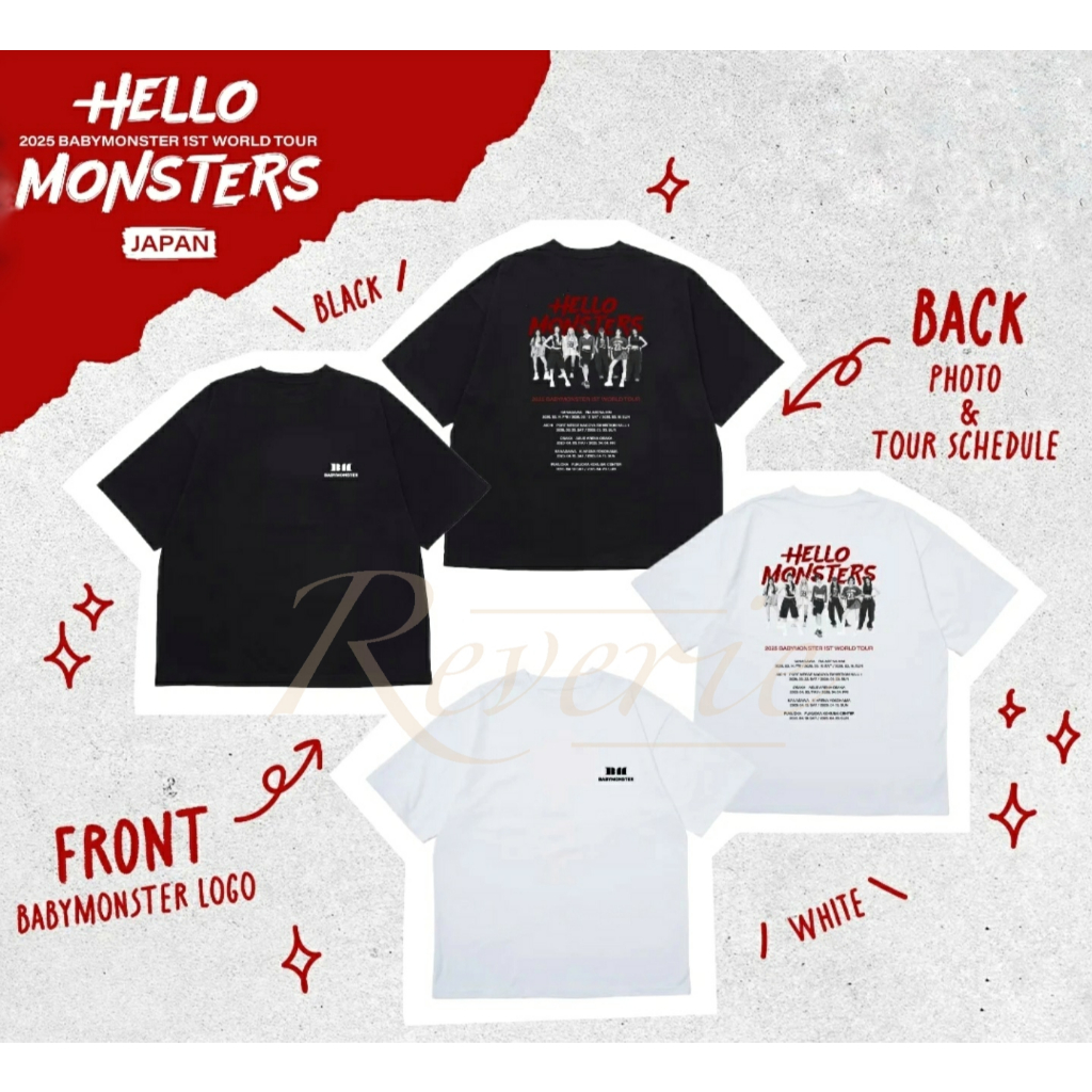 Jual KAOS MERCH HELLO MONSTERS BABYMONSTER JAPAN PHOTO TOUR BAJU TSHIRT ...
