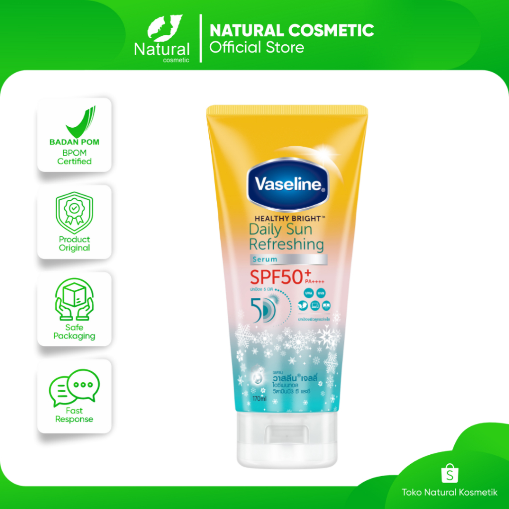 Jual Vaseline SPF 50+ PA++++ Daily Refreshing Sunscreen Serum 170ml ...