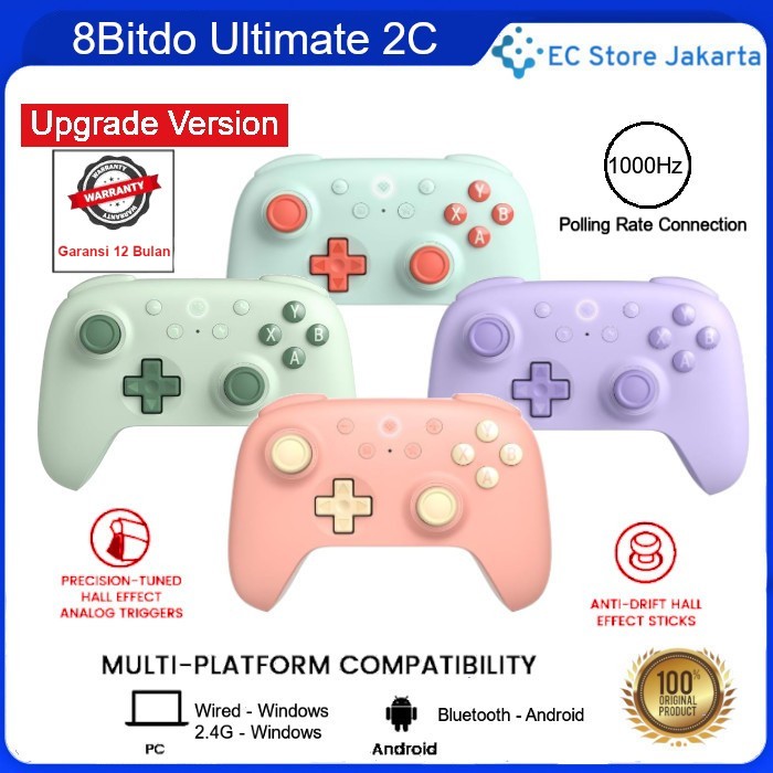 Jual 8Bitdo Ultimate 2C Wireless Gaming Controller Gamepad Hall Effect ...