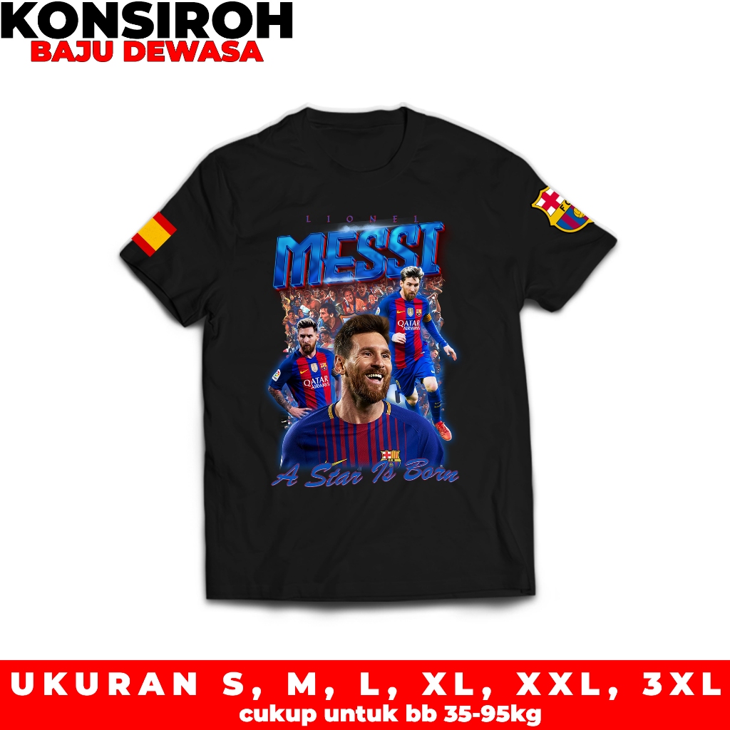 Jual Kaos Lionel Messi FC Barcelona Streetwear Baju Distro Bootleg ...