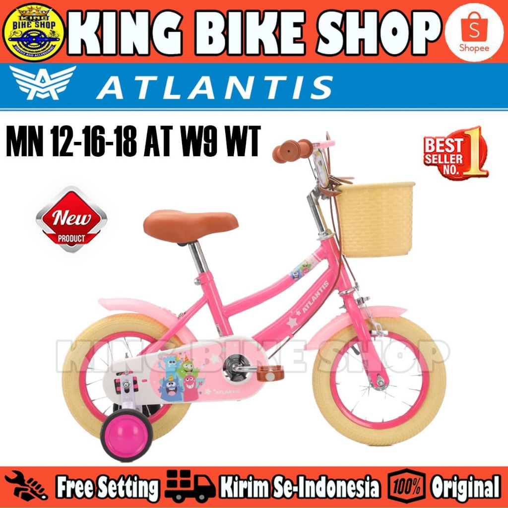 Jual Sepeda Anak Perempuan CTB ATLANTIS W9 WT Ukuran 12 16 18 Inch Usia ...