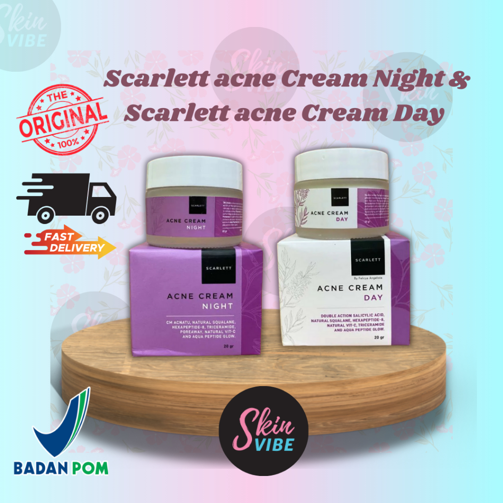 Jual Scarlett Acne Cream Day || Scarlett Acne Cream Night 20g | Shopee ...