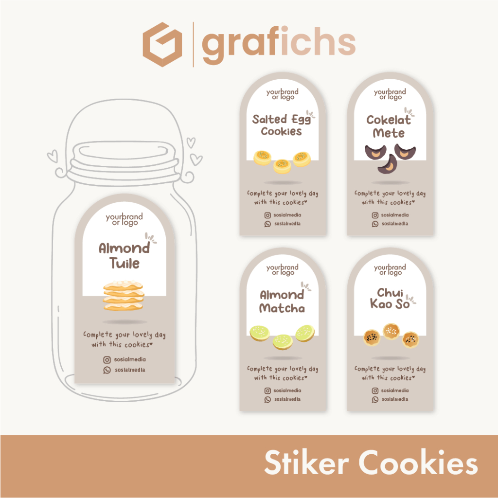 Jual [10 pcs] Stiker Round Top Kue Cookies GISK34 by Grafichs | Shopee ...