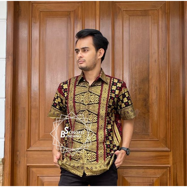 Jual KEMEJA MELISA MOTIF SONGKET PALEMBANG FULL PURING UNTUK COUPLE ...