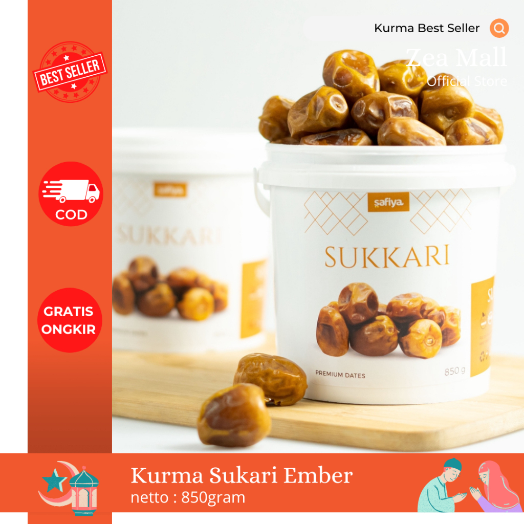 Jual Kurma Sukari Ember Al-Qassim 850 gr - Kemasan Ember Premium ...
