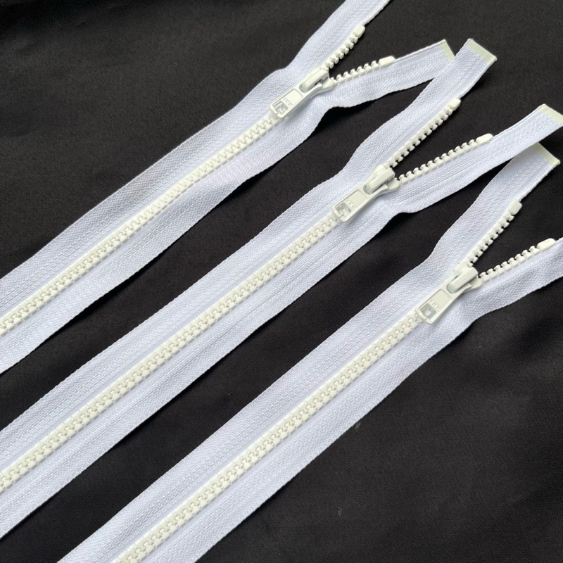 Jual Resleting Jacket / Zipper Vislon YKK No.5 @Harga/pcs. Warna Putih, Panjang 26 & 28 Inch (66 ...