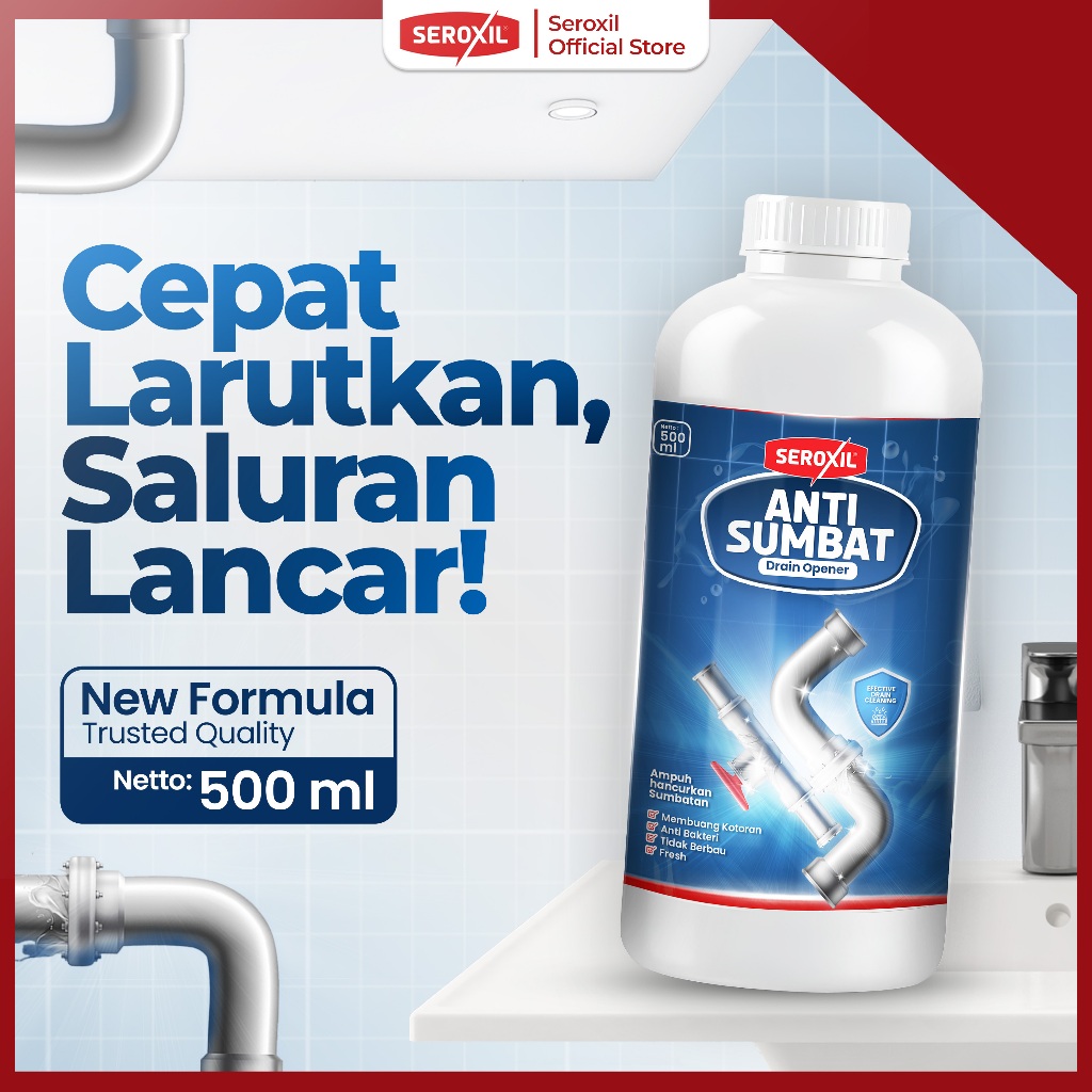 Jual Seroxil Anti Sumbat WC / Cairan Anti Mampet / Drain Opener Soda ...