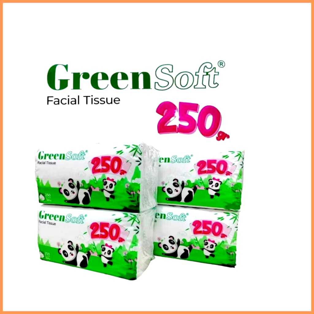 Jual Tisu Green Soft 250 Sheets 1 pack isi 4 tisu/Facial Tissue Green ...