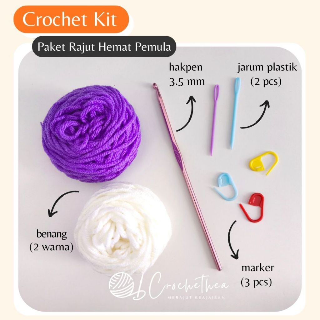 Jual Paket Rajut Hemat Pemula / Crochet Kit | Shopee Indonesia