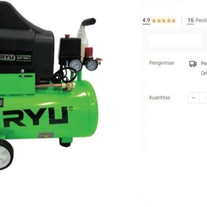 Jual Air Compressor RYU 1 HP 25 L RCP100-1 Kompresor Angin RCP 100-1 1hp | Shopee Indonesia