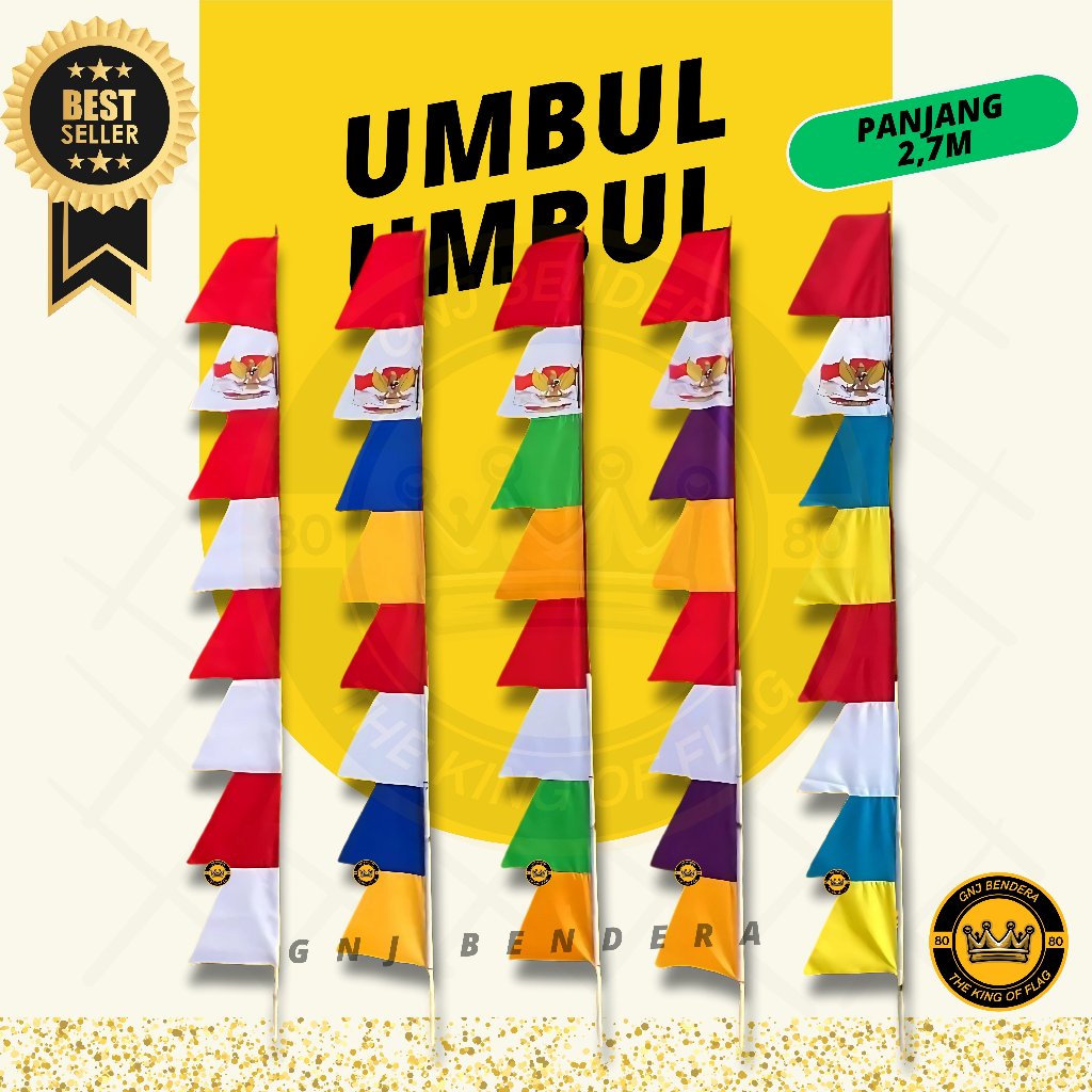Jual Bendera Umbul umbul Garuda 8 gergaji Polyster Peles Grade A (2,7m) | Shopee Indonesia