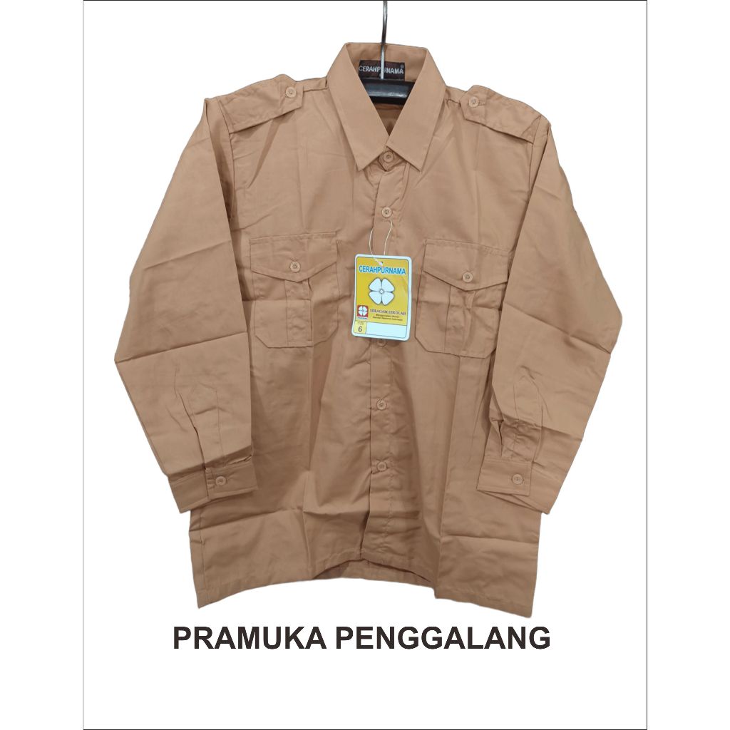 Jual Baju Pramuka Penggalang Lengan PANJANG Seragam Sekolah SD SMP SMA Coklat Pramuka | Shopee ...