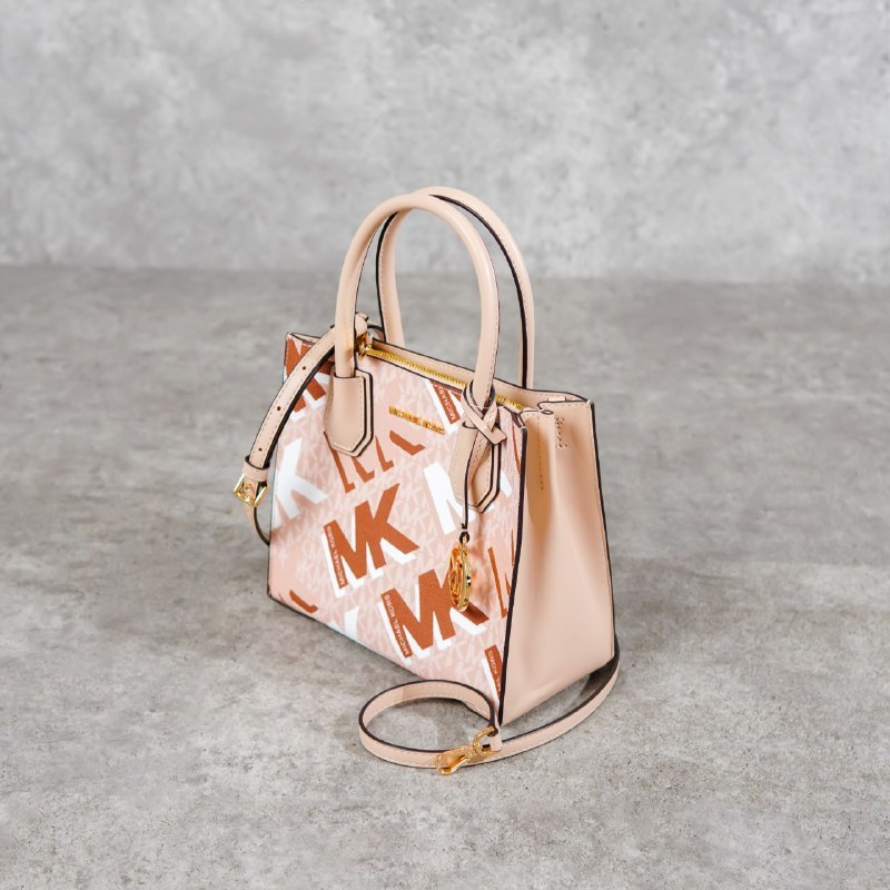 Jual Tas MK BIG MK MONOGRAM MULTI BEIGE WHITE MINI TOP HANDLE BAG WITH ...