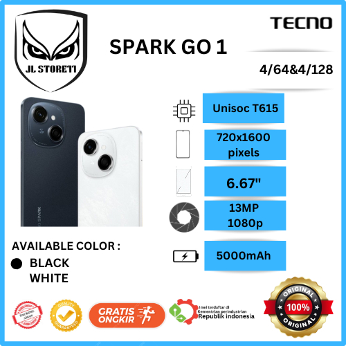 Jual Tecno Spark Go 1 [3GB+64GB] [4GB+64GB] [4GB+128GB] Garansi resmi 1 Tahun NO REPACK | Shopee ...