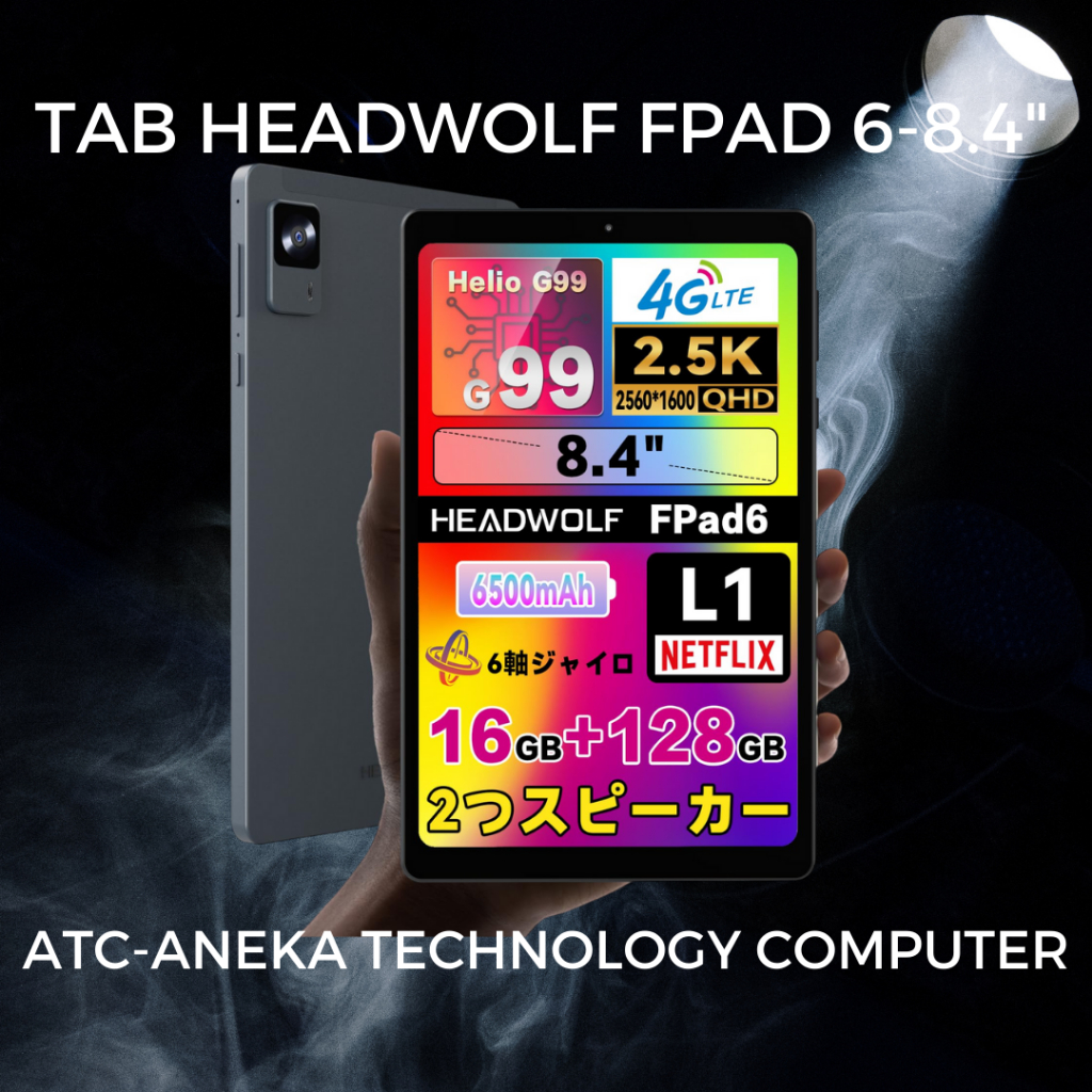 Jual HEADWOLF FPad6 TabletPC 8.4 inch 2.5K 2560x1600 IPS L1 Widevine 8GB RAM 128GB Helio G99 ...