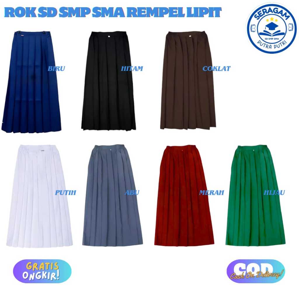 Jual Rok Panjang Sekolah SD SMP SMA Rok Panjang Rempel Kerja SD SMP SMA Seragam Sekolah Rok SD ...
