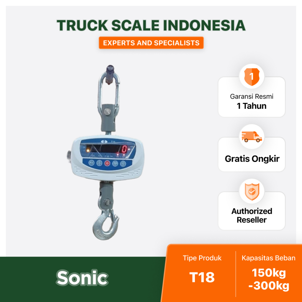 Jual Timbangan Gantung - Crane Scale SONIC T18 | Shopee Indonesia